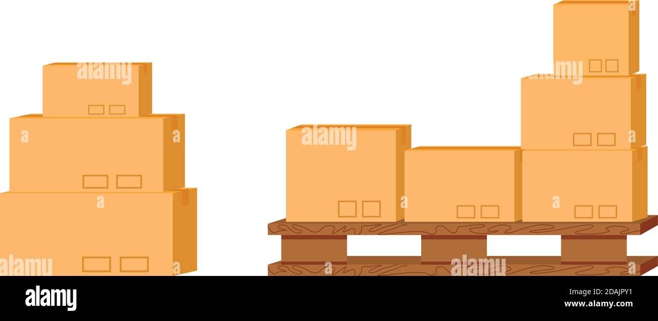 Warehouse stack icon flat Cut Out Stock Images & Pictures - Alamy