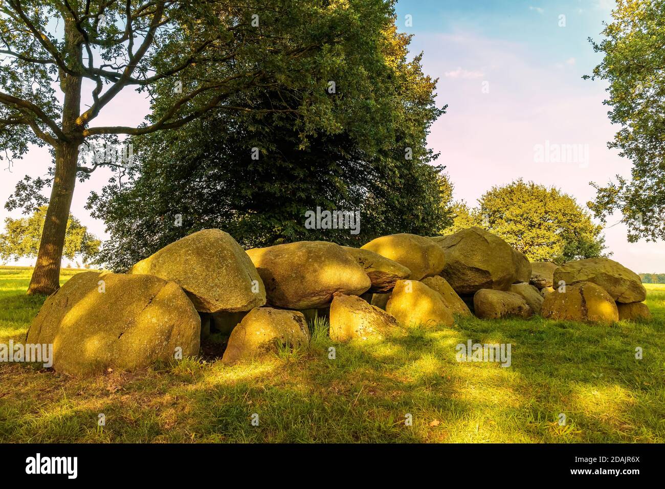 Ancient megalithic tomb dolmen (hunebed) in the Dutch province of ...