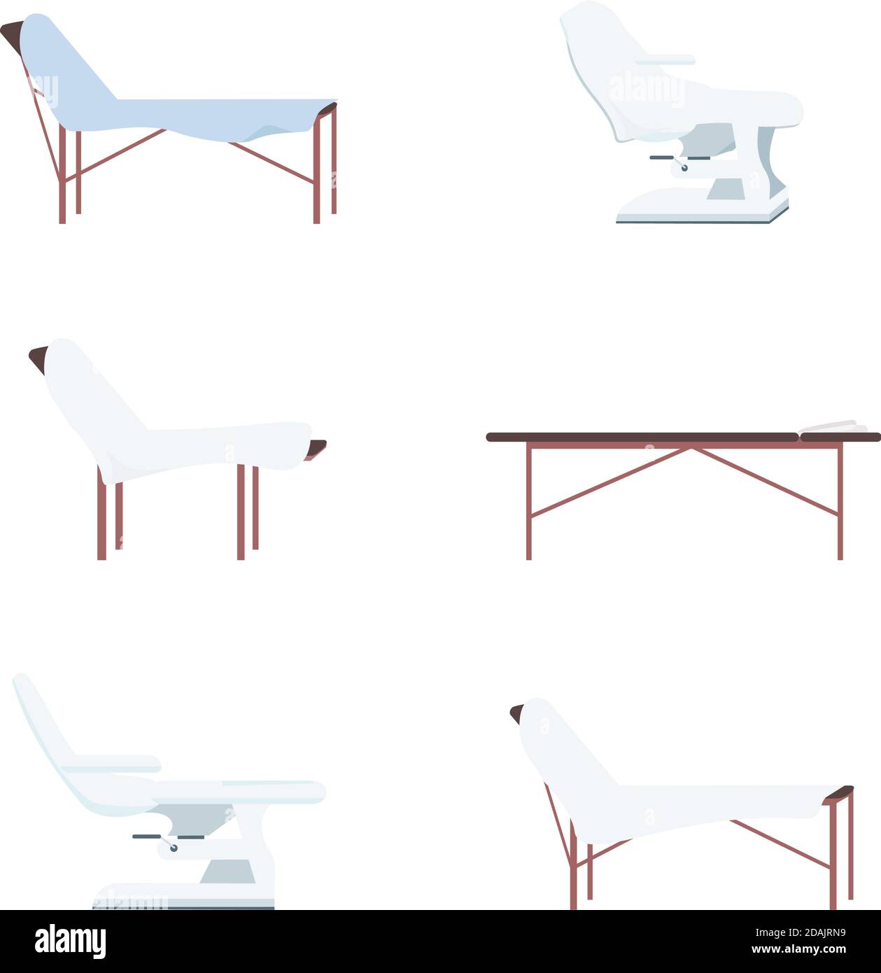 Clinic bed flat color vector objects set Stock Vector Image & Art - Alamy