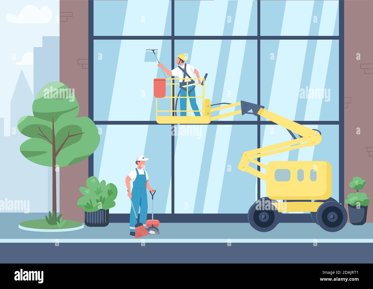 Urban cleaning flat color vector illustration Stock Vector Image & Art ...