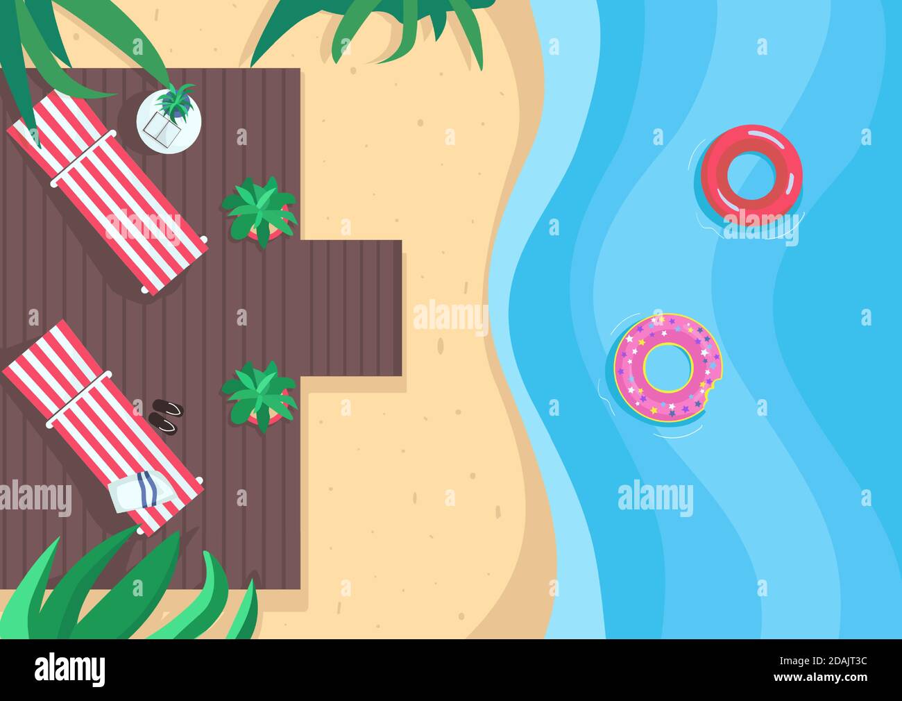 Beach vacations flat color vector illustration Stock Vector Image & Art ...