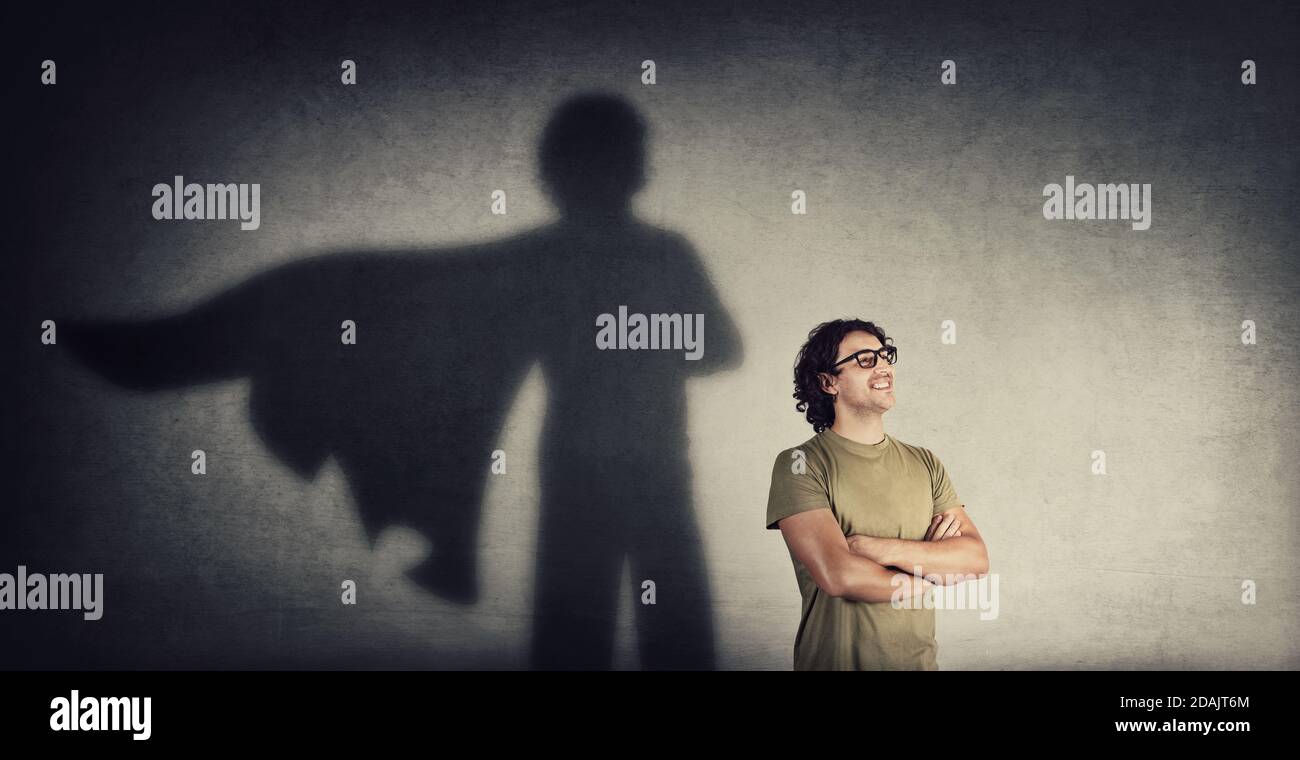 Superhero man silhouette hi-res stock photography and images - Alamy