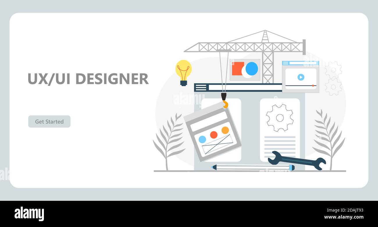 User interface designer concept vector. UI, UX app template creation ...