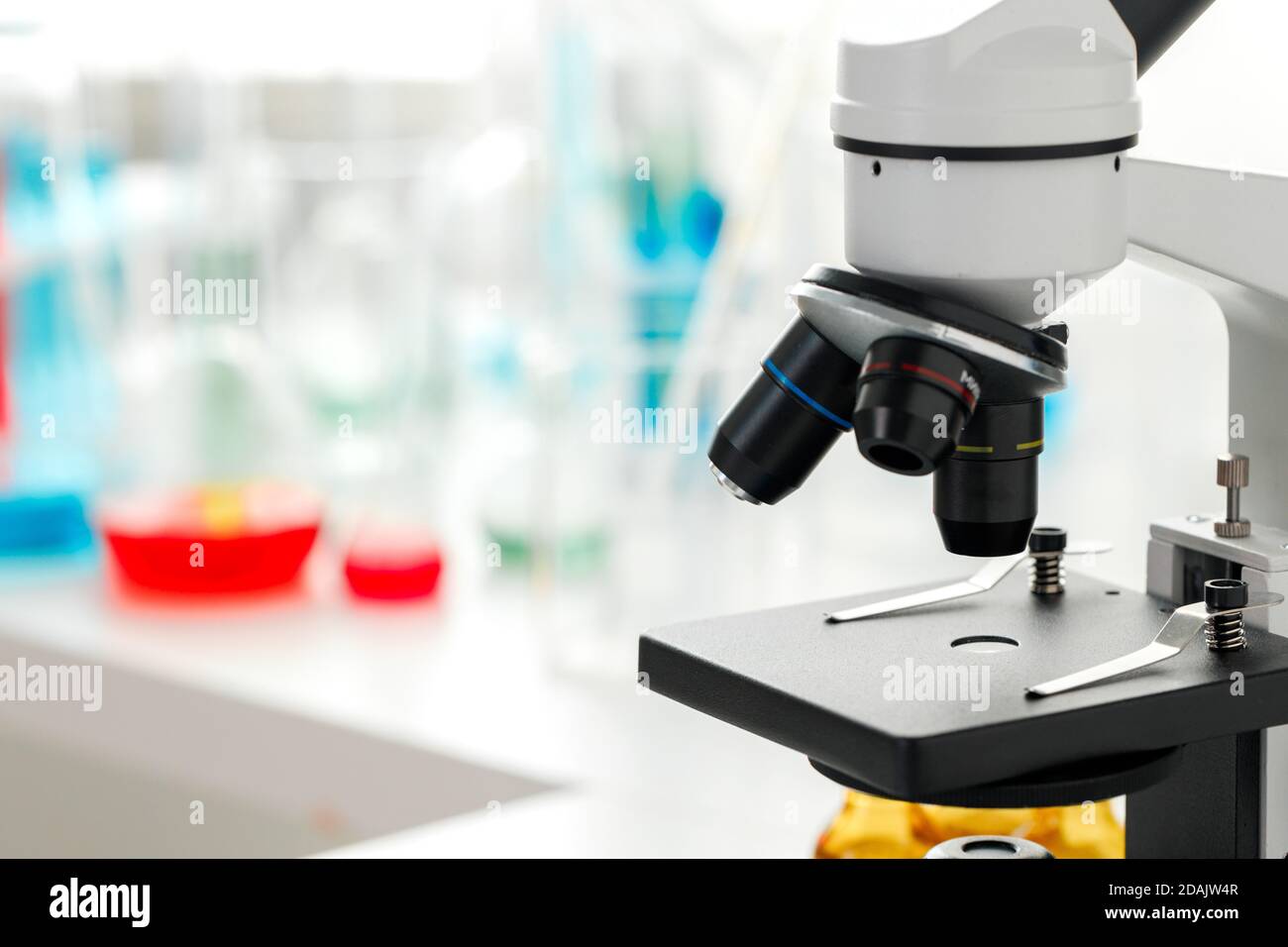 Microscope on table glassware hi-res stock photography and images - Alamy