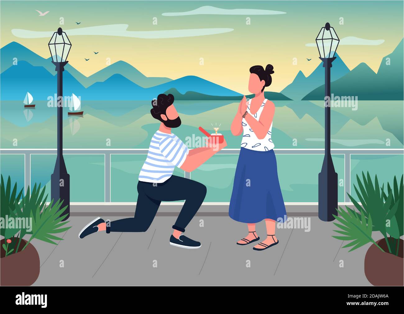 Proposal Illustration Couple High Resolution Stock Photography and ...