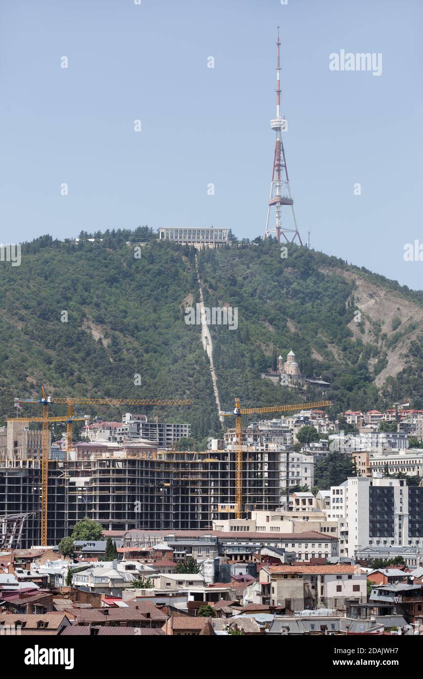 TBILISI, GEORGIA, Jul. 18, 2017: Tbilisi TV tower on Mount Mtatsminda Stock Photo - Alamy