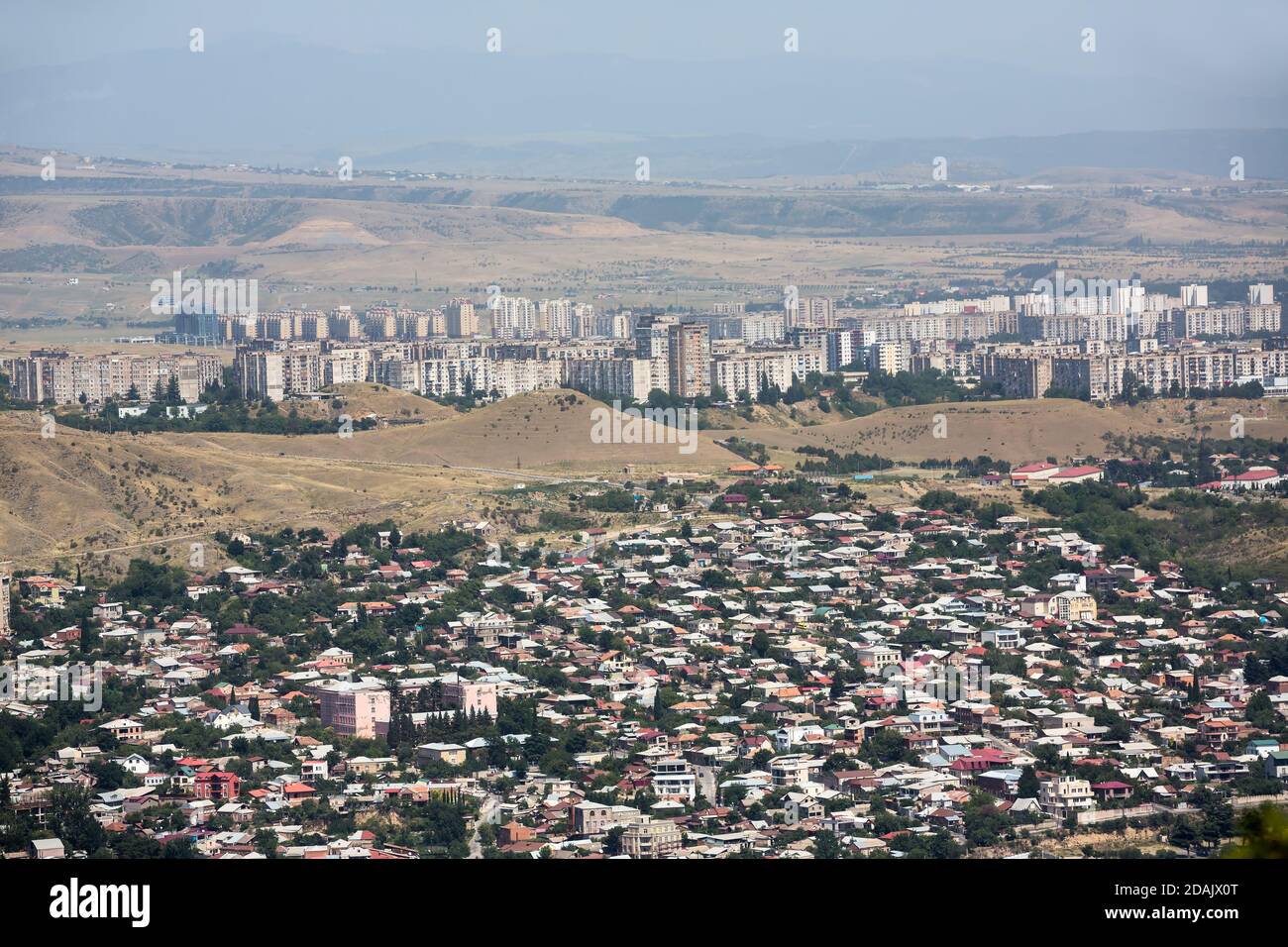TBILISI, GEORGIA, Jul. 18, 2017: Tbilisi aerial skyline at sunny day ...