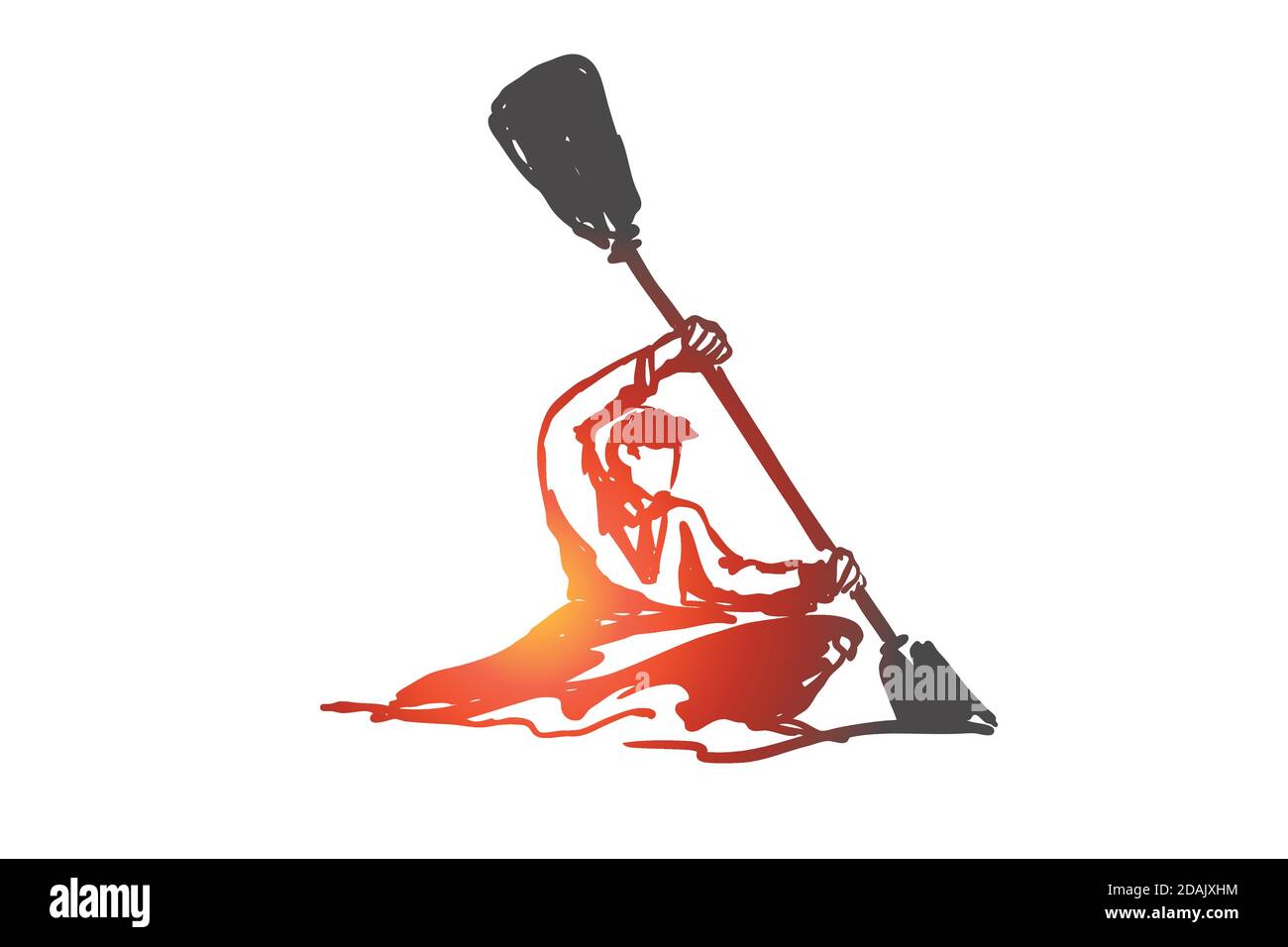 Kayak paddle sketch Stock Vector Images - Alamy