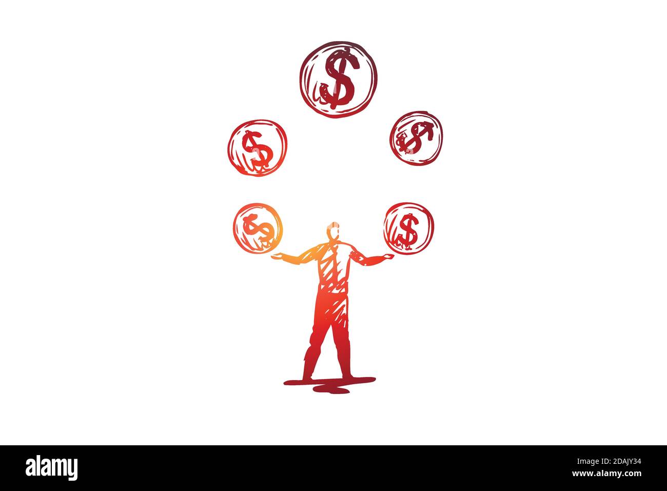 Equity, money, financial, income, investment concept. Hand drawn ...