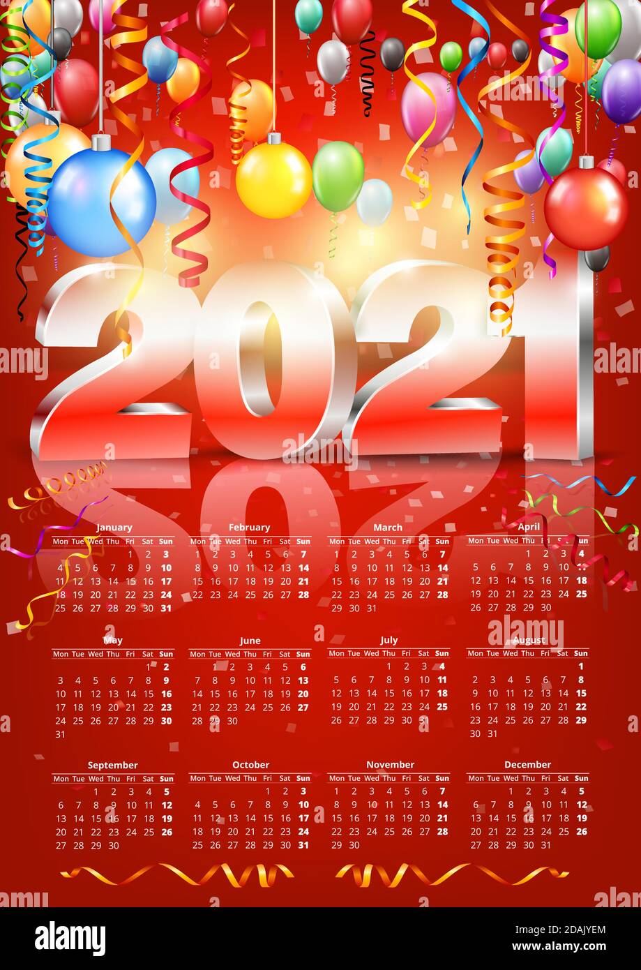 2021 vector calendar Stock Vector Image & Art - Alamy