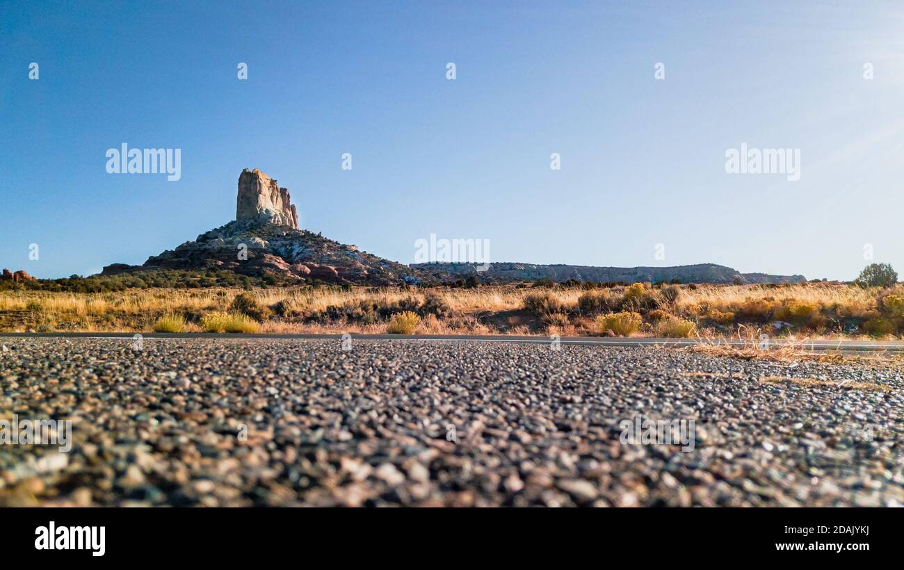 Drone view of the Square Butte rock formations in Kaibito Arizona Stock ...