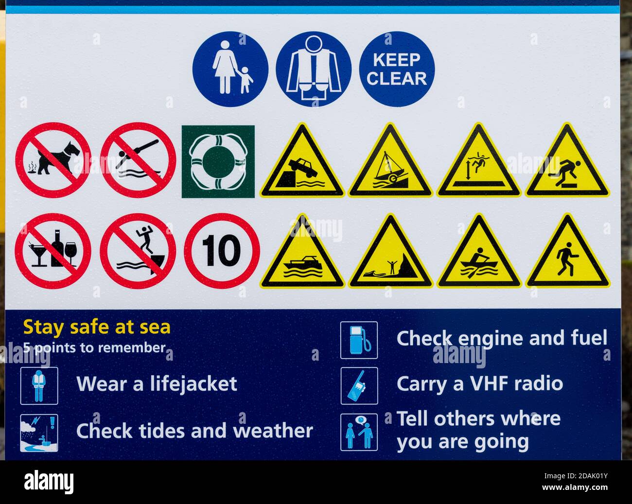 Information and warning sign on a slipway Stock Photo - Alamy