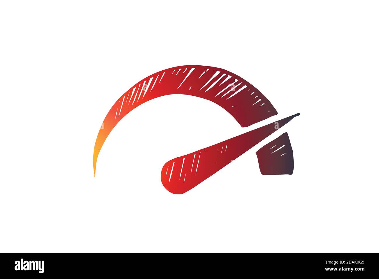 Performance, symbol, speed, indicator, power concept. Hand drawn ...