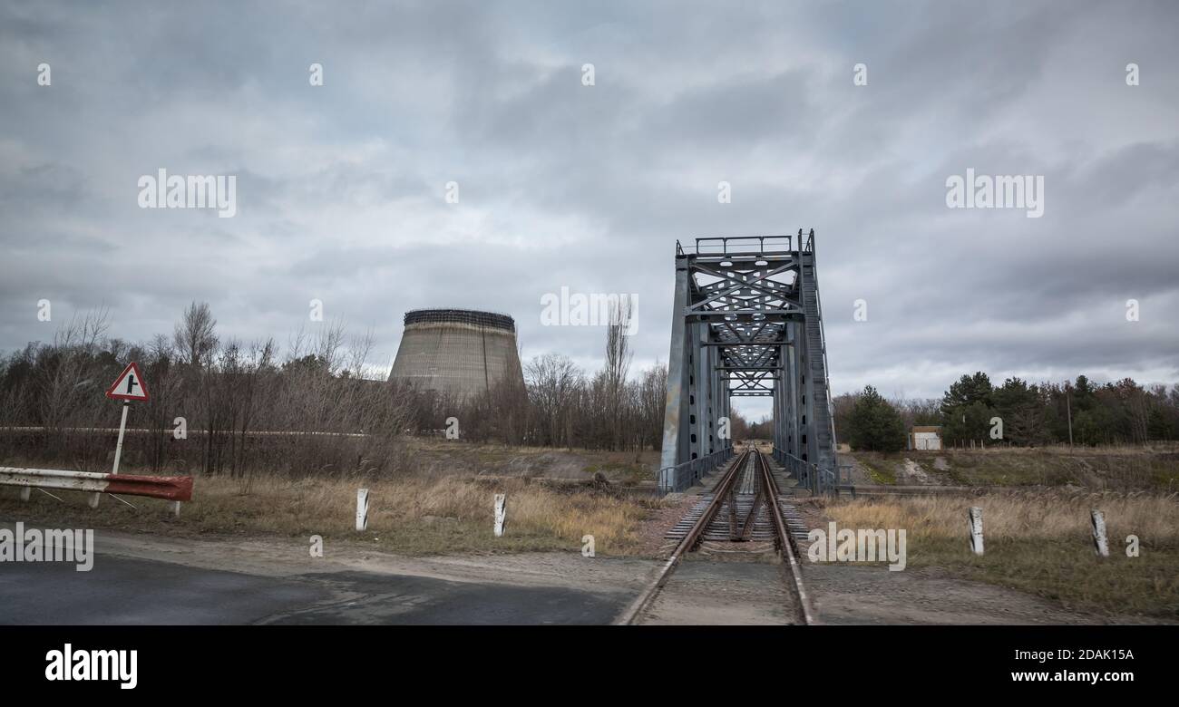 CHERNOBYL, UKRAINE - Nov 28, 2016: Chernobyl nuclear power plant. Water ...