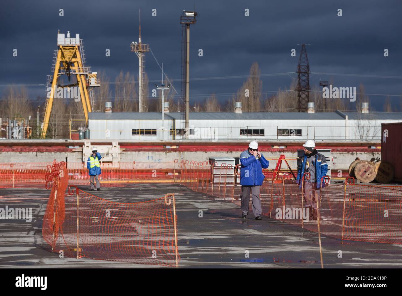 CHERNOBYL, UKRAINE - Nov 28, 2016: Workers and personnel of the ...