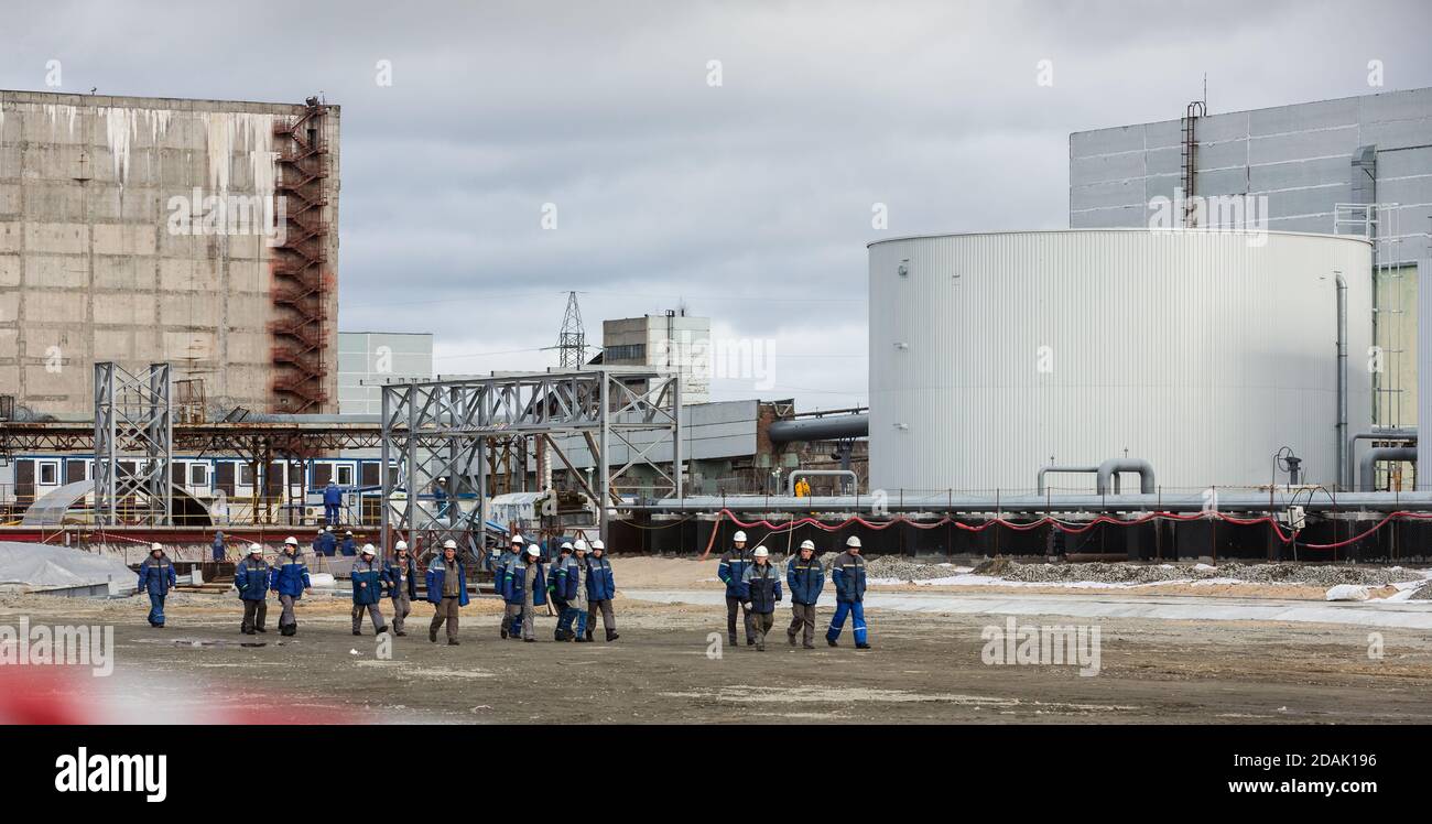 CHERNOBYL, UKRAINE - Nov 28, 2016: Workers and personnel of the ...