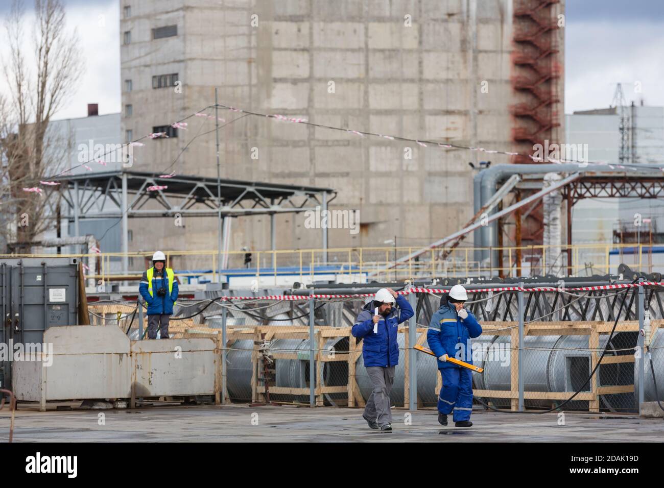 CHERNOBYL, UKRAINE - Nov 28, 2016: Workers and personnel of the ...