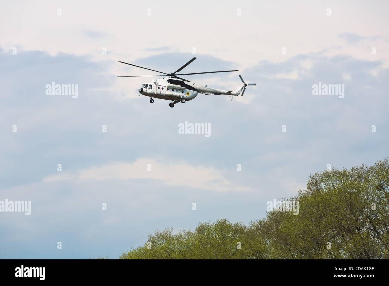 CHERNOBYL, UKRAINE - Apr 26, 2017: Helicopter of Ukrainian president ...