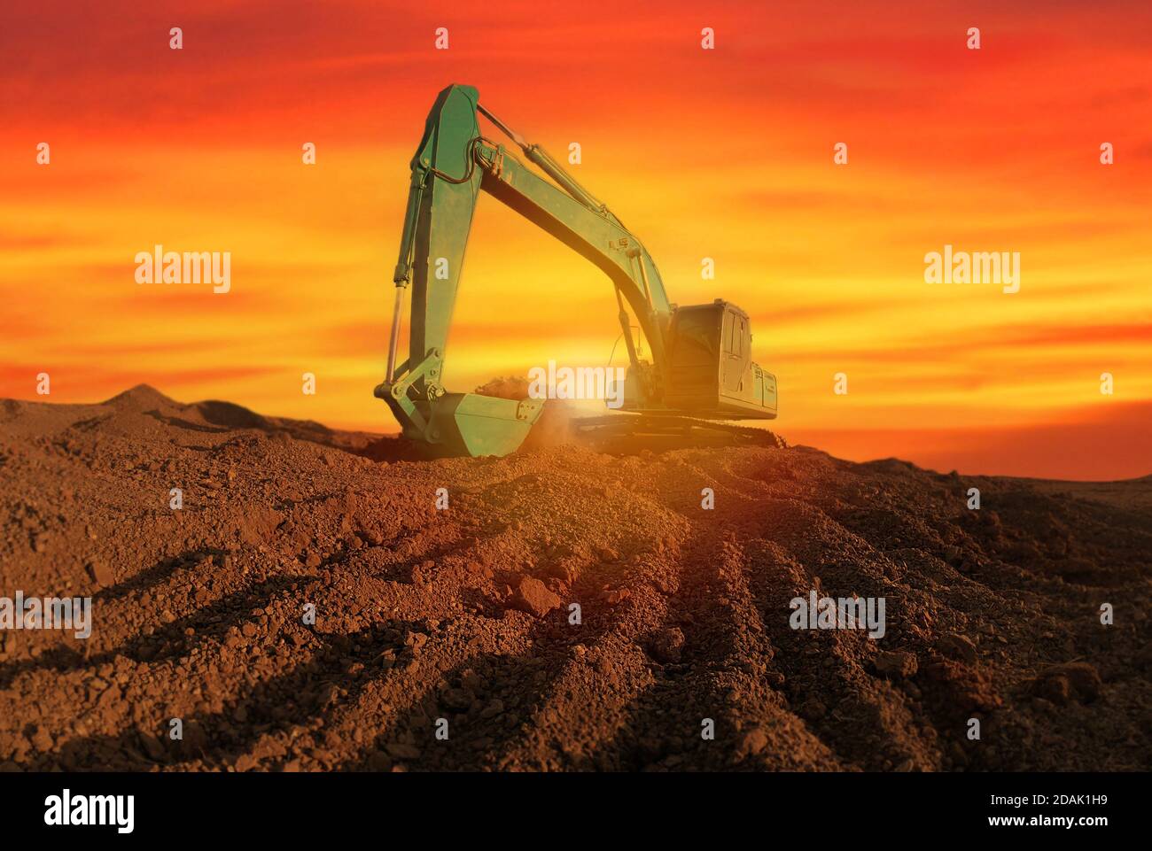 Backhoe on the construction site Stock Photo - Alamy