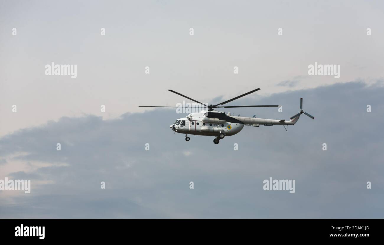 CHERNOBYL, UKRAINE - Apr 26, 2017: Helicopter of Ukrainian president ...
