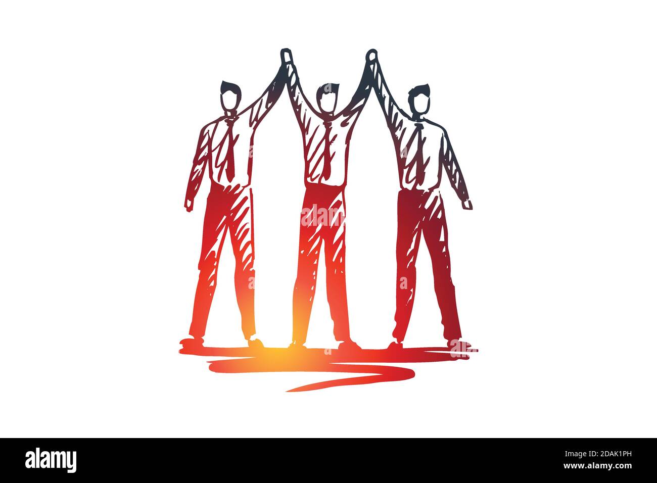 Team, work, people, group, partnership concept. Hand drawn isolated ...