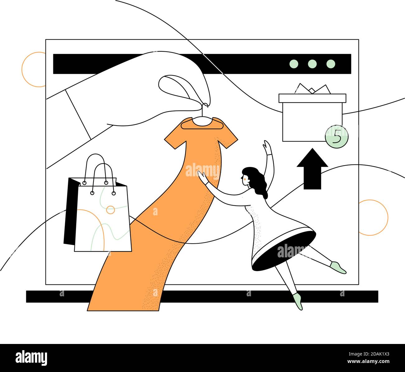 Online shopping concept red Stock Vector Images - Alamy