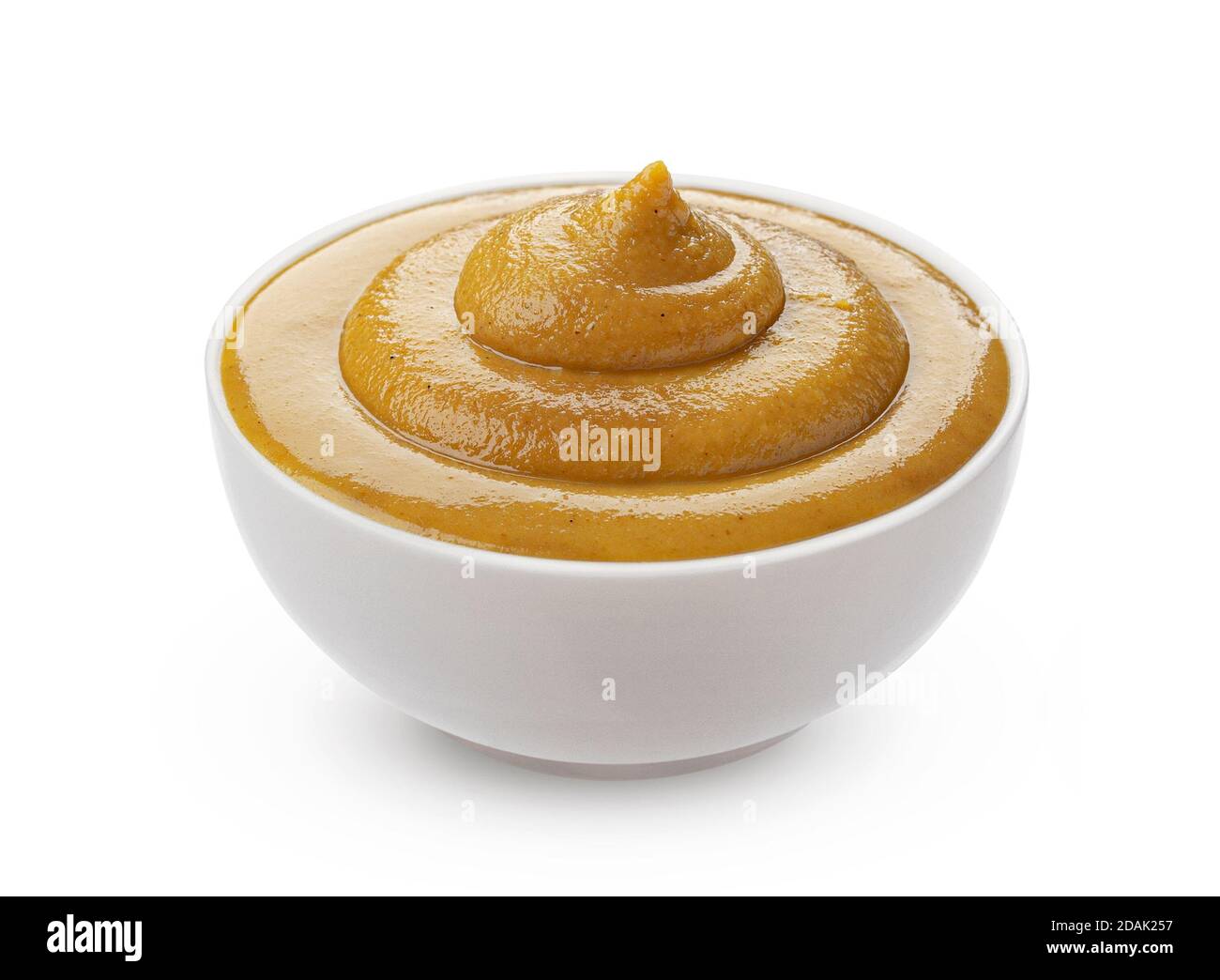 Mustard in bowl isolated on white background Stock Photo - Alamy