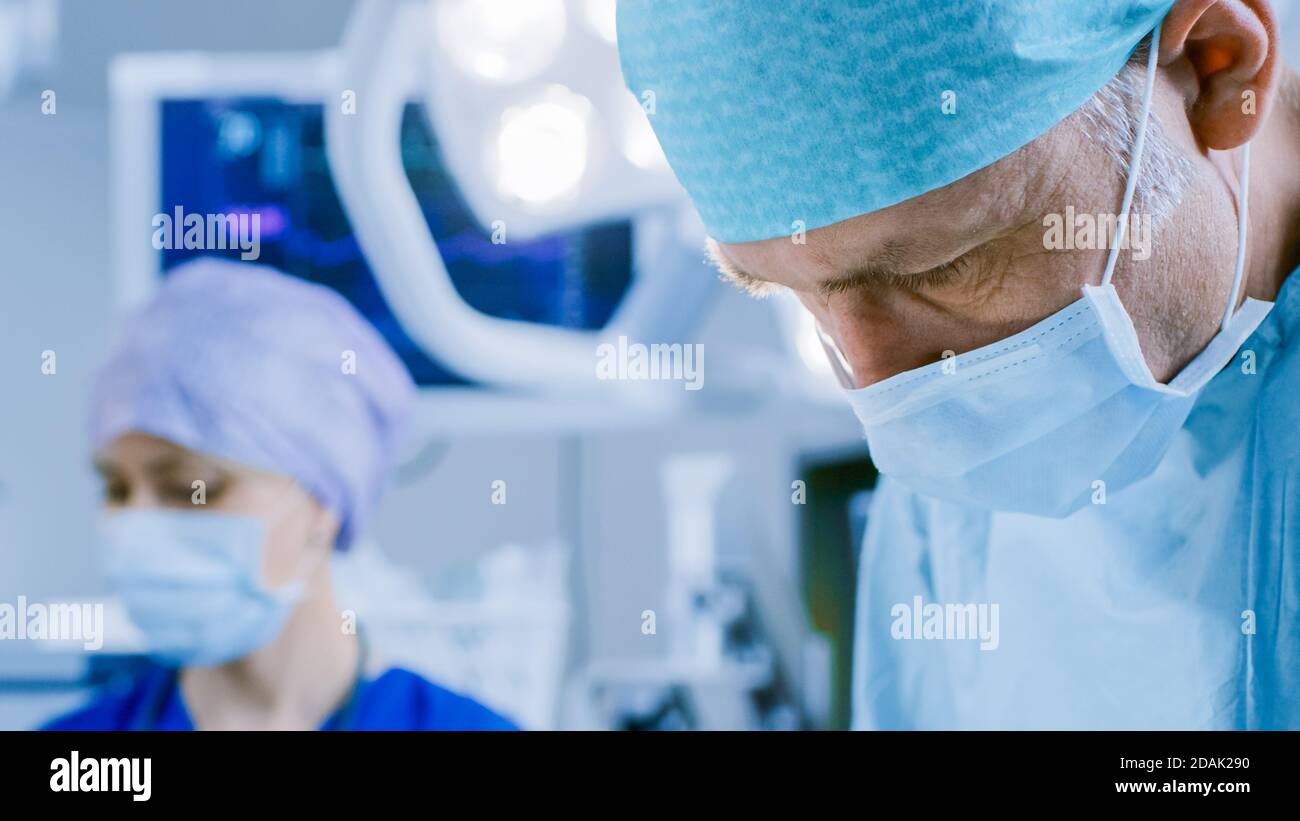 Close-up Shot of a Professional Surgeon Conducts a Surgical Operation ...