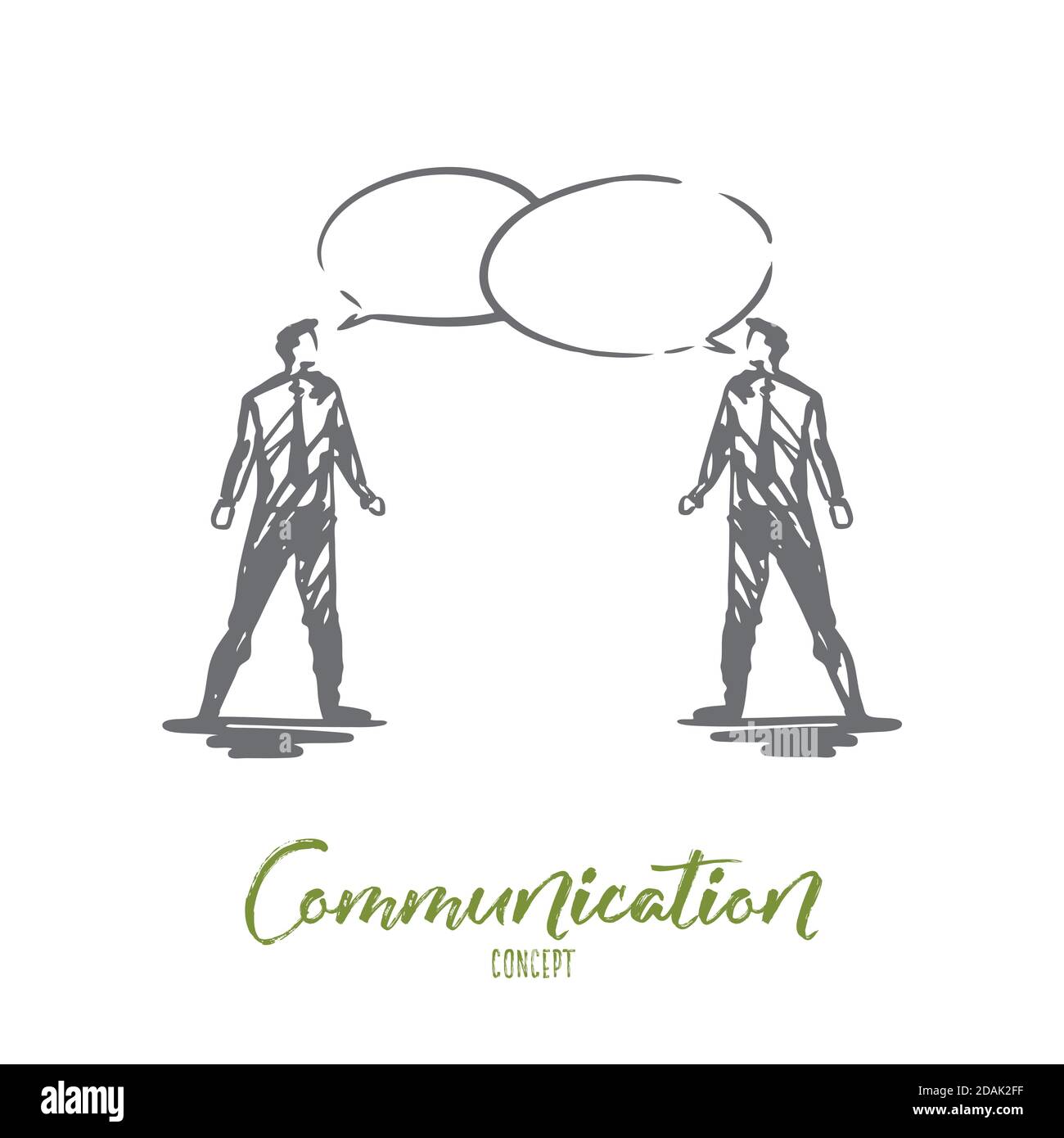 Communication, business, speech, chat, conversation concept. Hand drawn ...