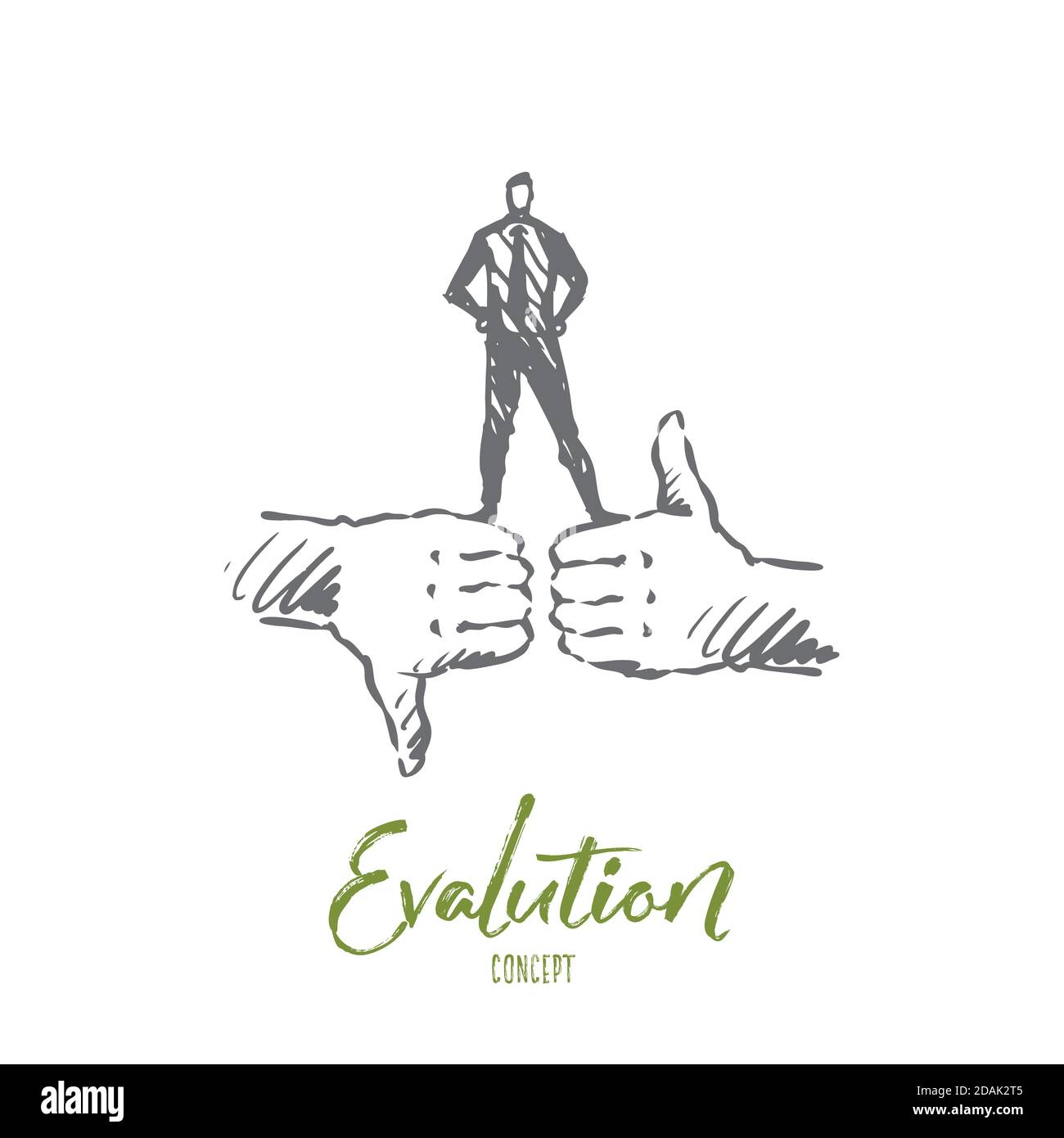 Evaluation, customer, feedback, quality concept. Hand drawn isolated ...