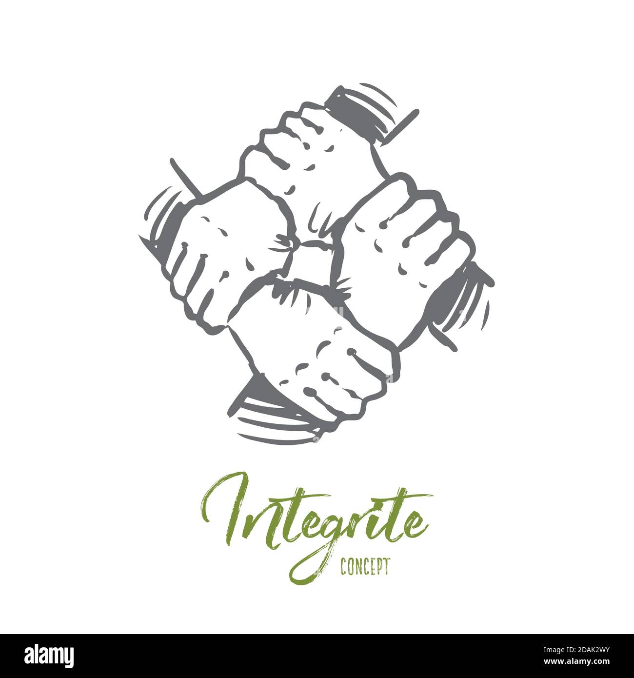 Teamwork Hands Drawing