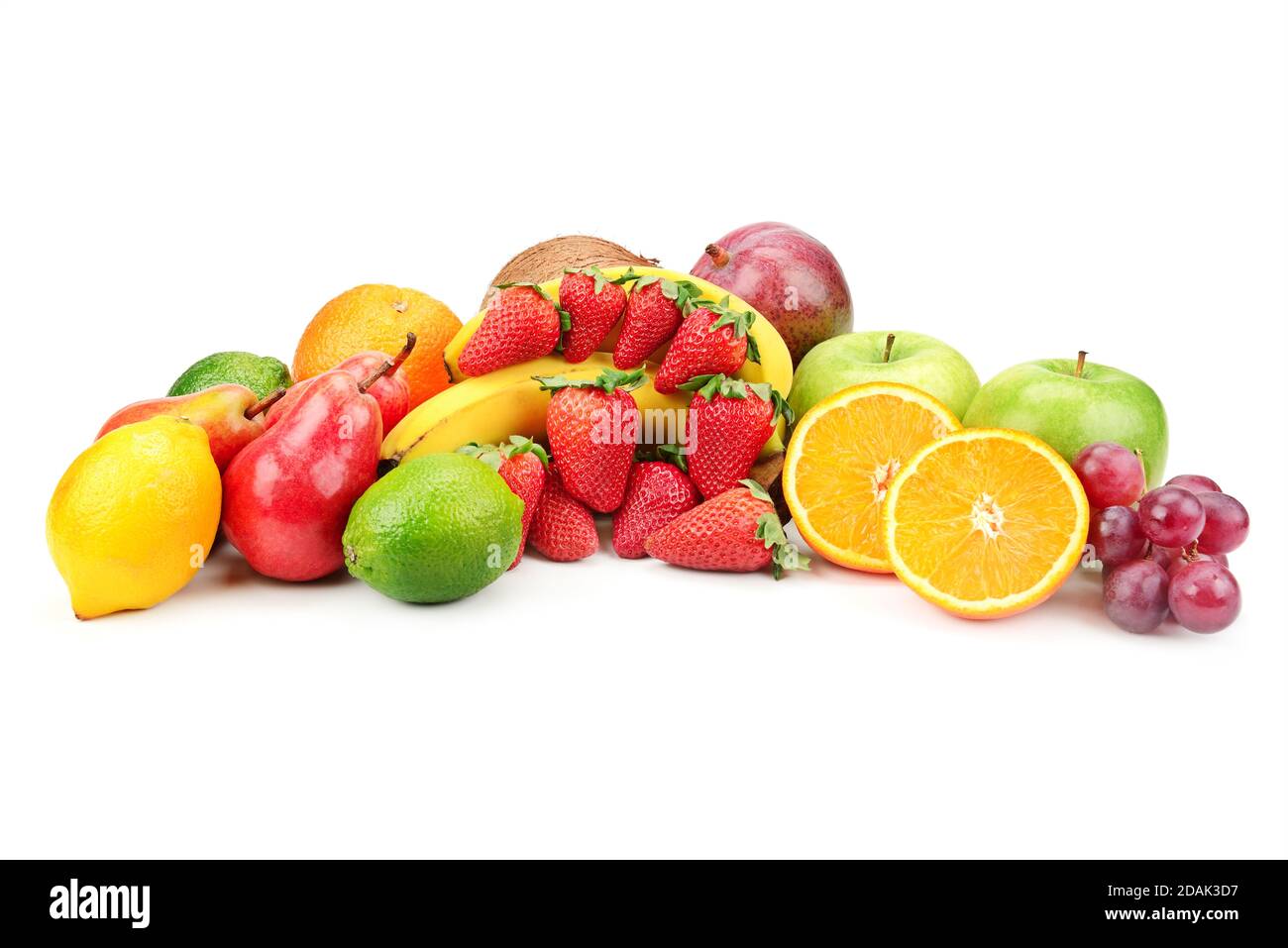 fresh fruits isolated on a white Stock Photo - Alamy