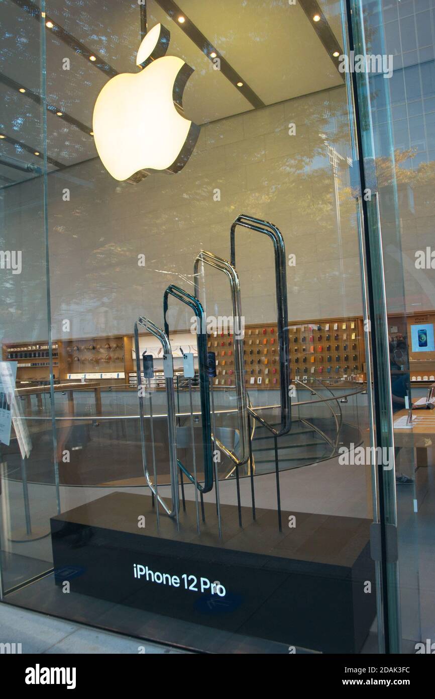 Tokyo, Japan. 12th Nov, 2020. The logo of Apple is seen at Apple ...