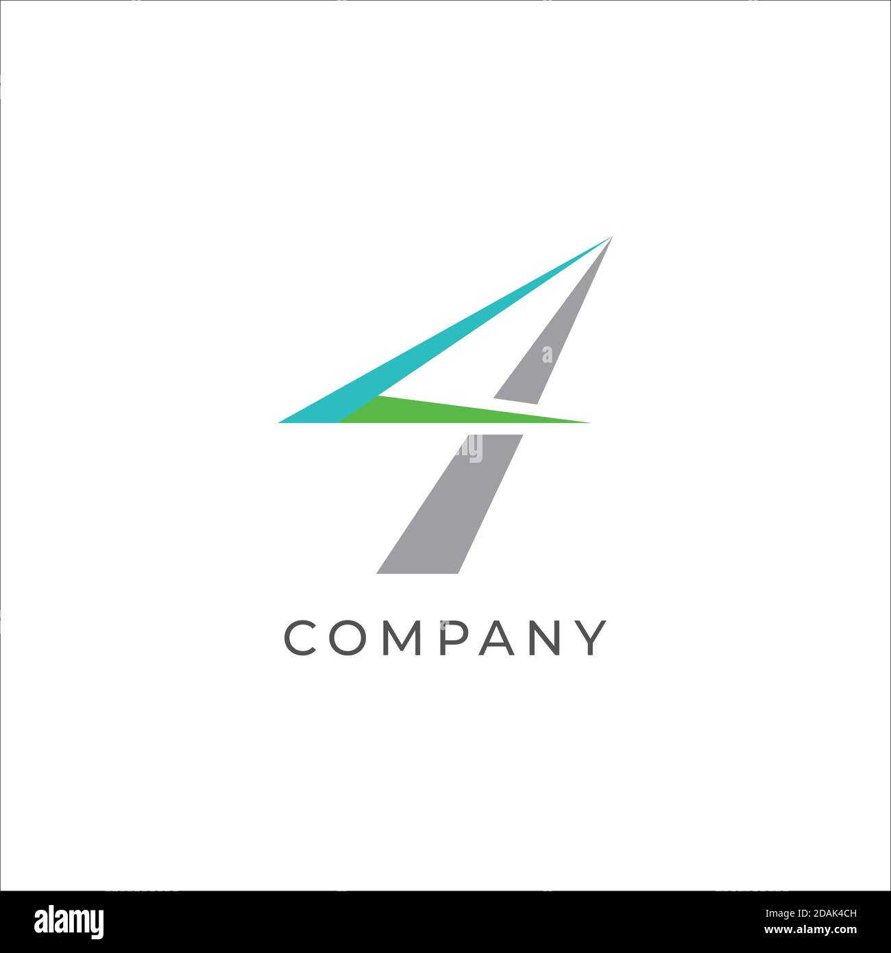 Number 4 vector logo. Perspective emblem Stock Vector Image & Art - Alamy