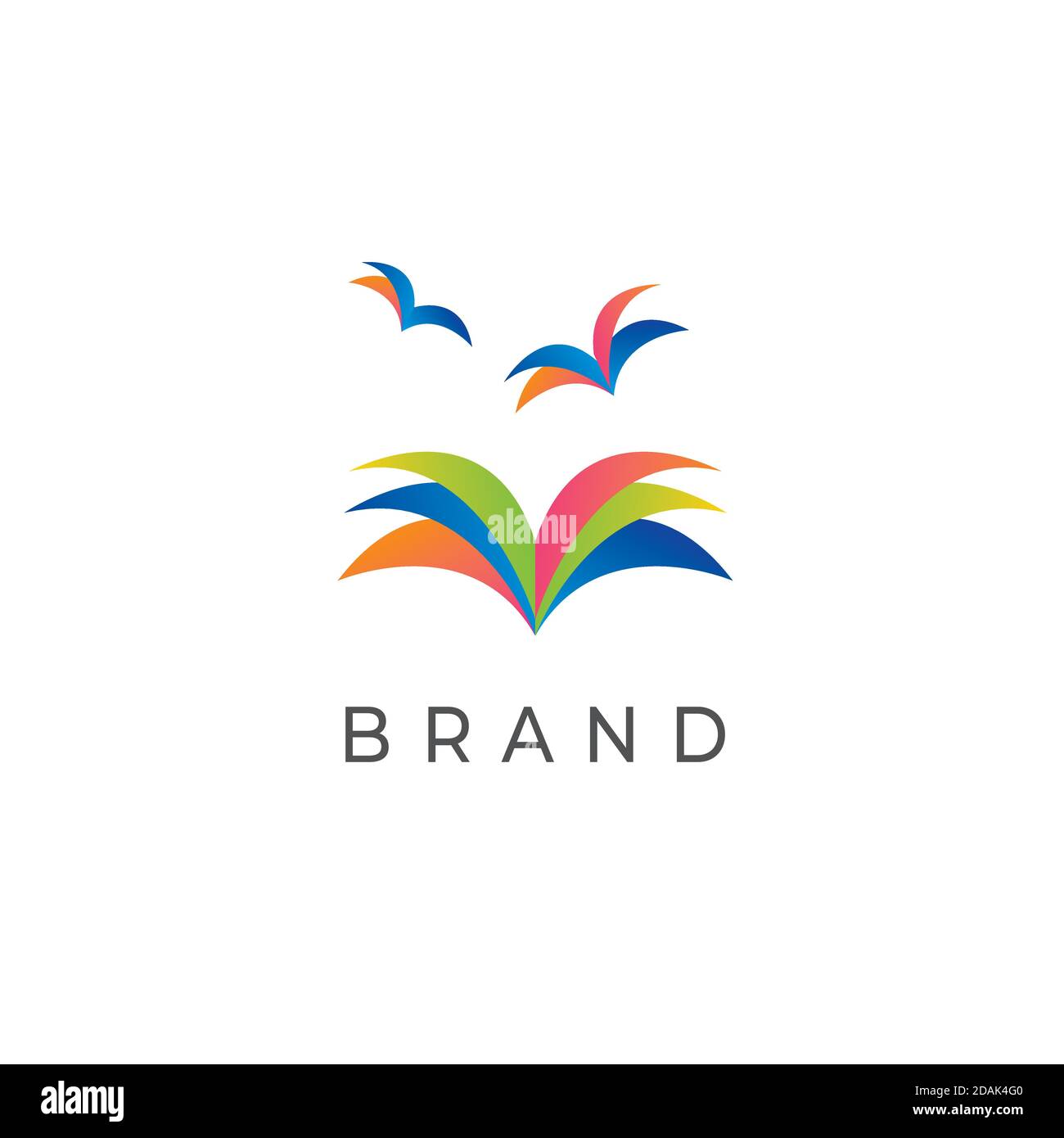 Books vector logo. Book birds emblem. Flying book logo Stock Vector ...