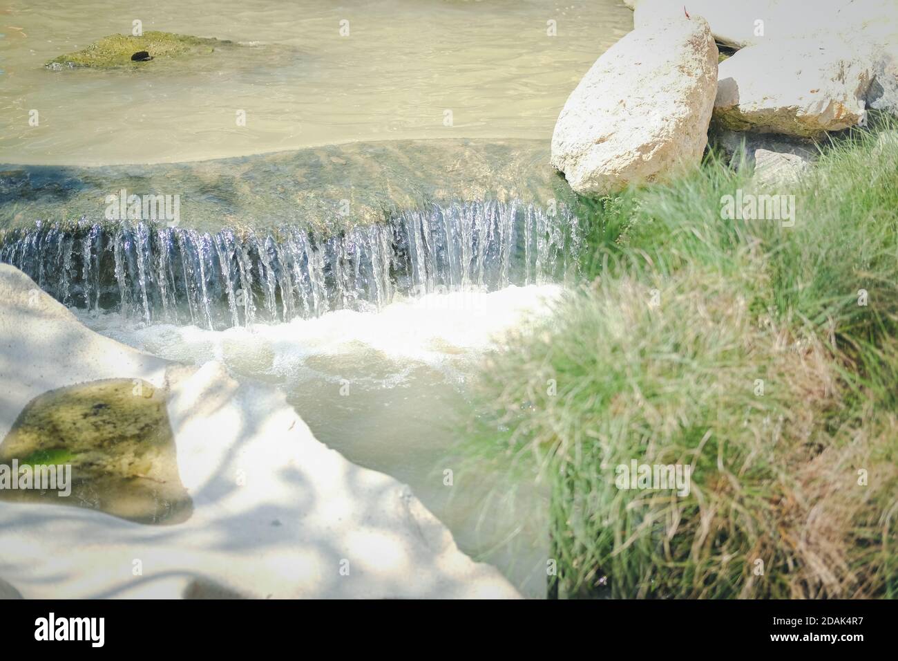cascade watefall & pond plant tree in garden park Stock Photo - Alamy