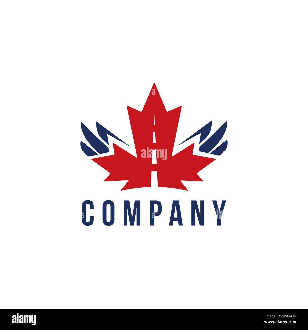 Maple leaf road logo. Maple leaf emblem vector. Canada sign logo Stock ...