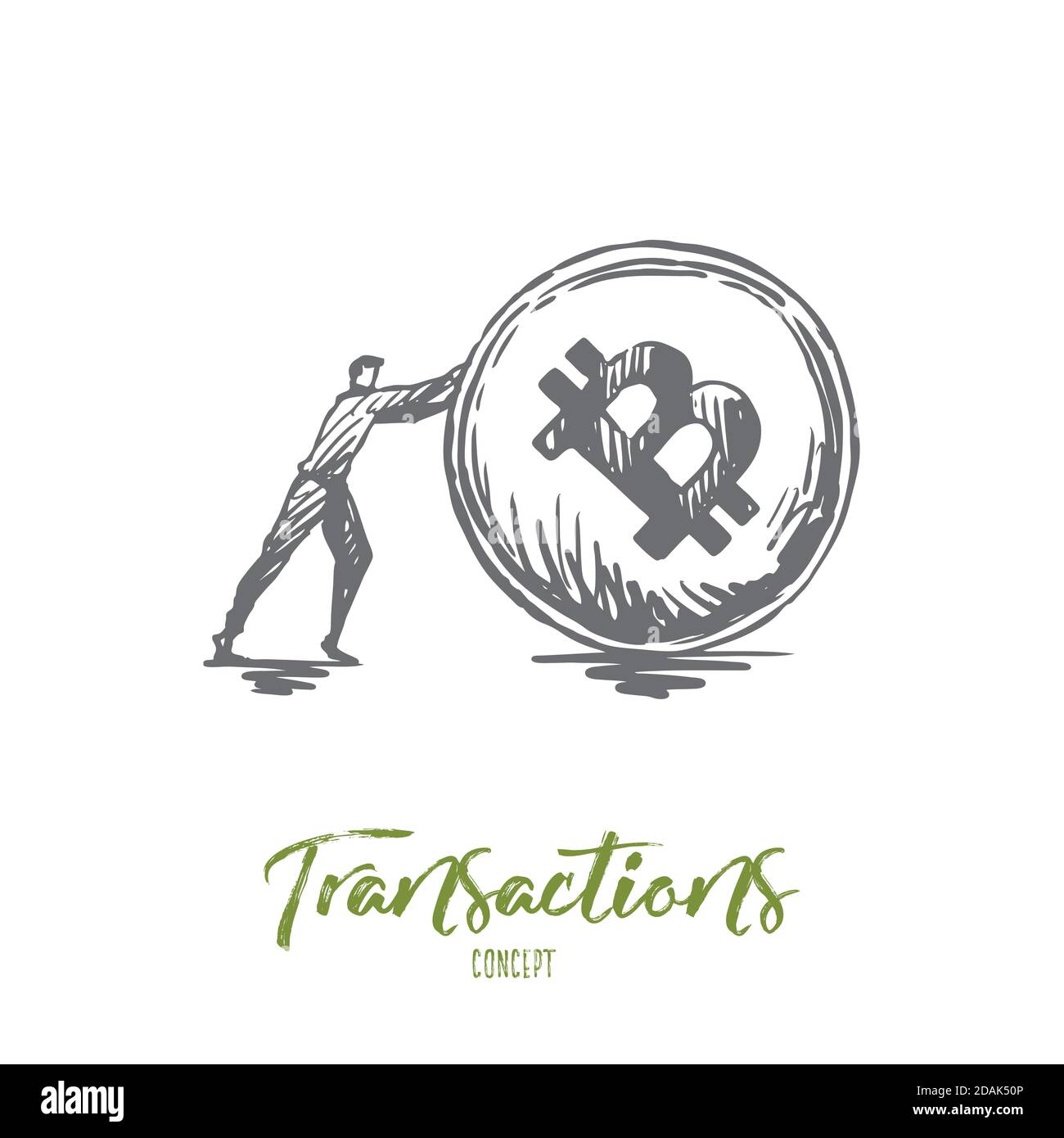 Transactions, payment, finance, digital, electronic concept. Hand drawn ...