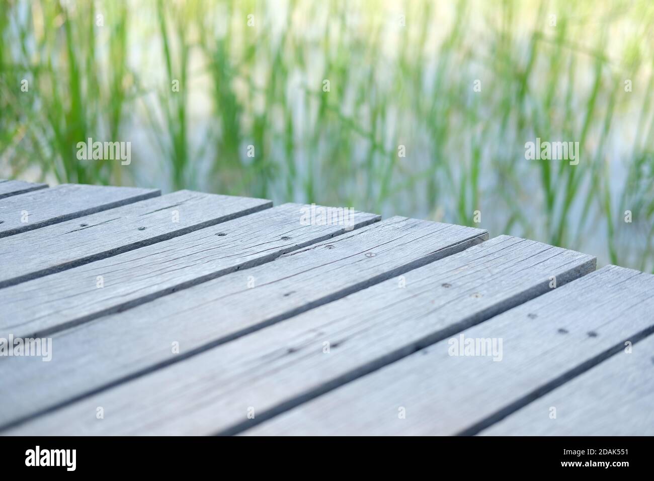 wooden table with rice paddy field background for montage display ...