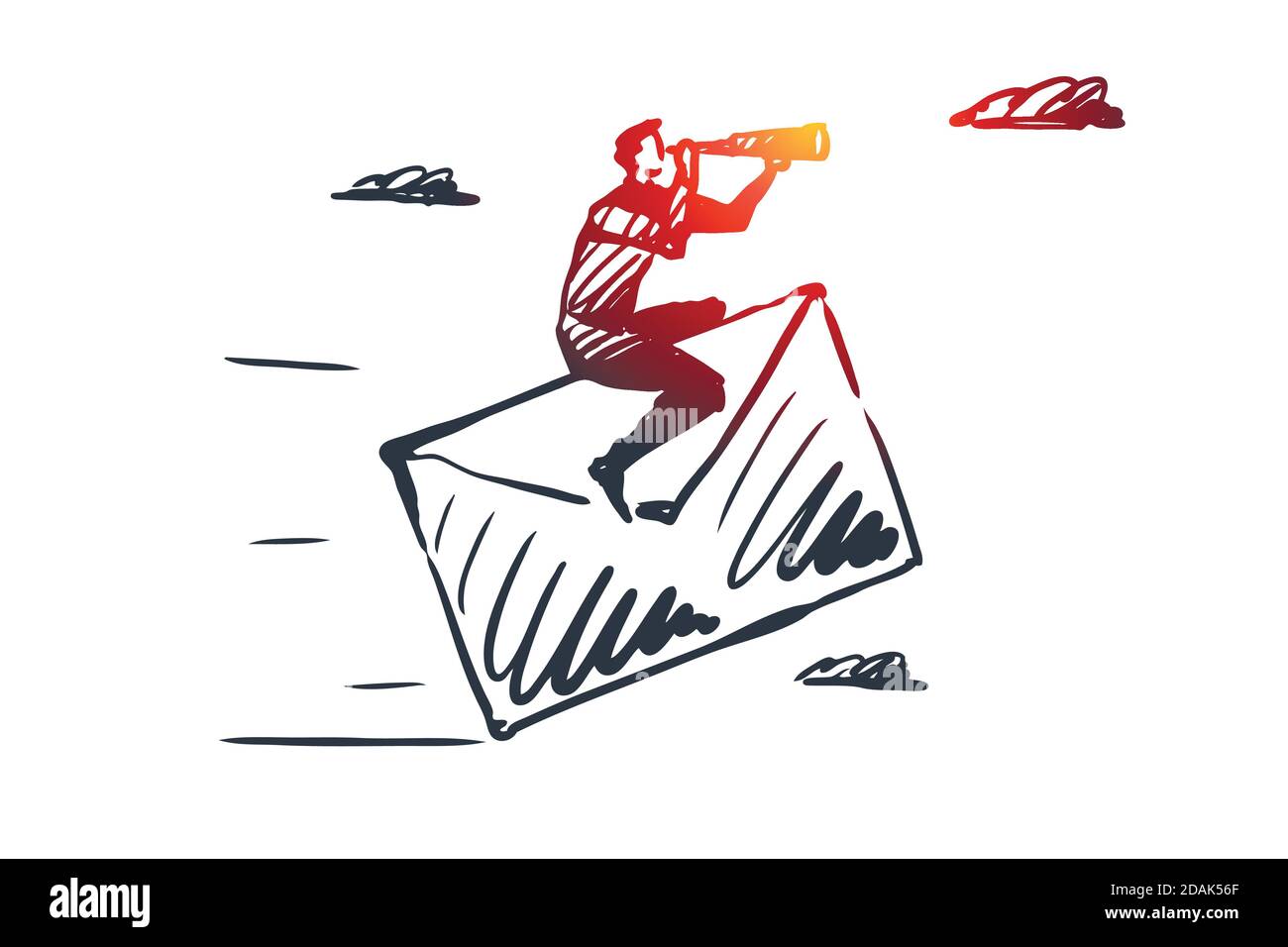 Contact us, mail, customer, service concept. Hand drawn isolated vector ...