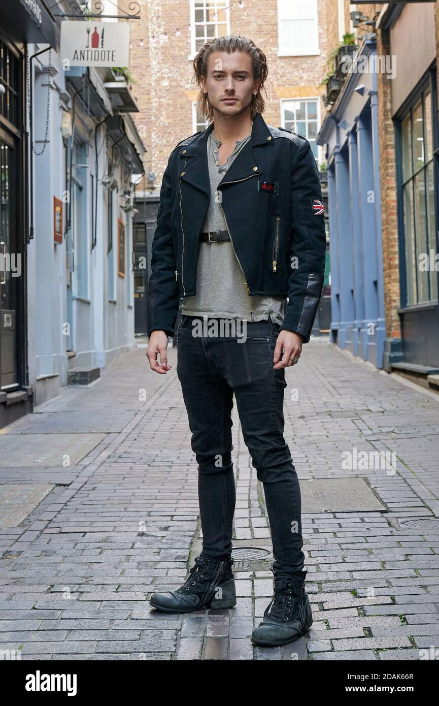 Vikings Actor Elijah Rowen seen shooting for Ikon Apparel in Londons ...