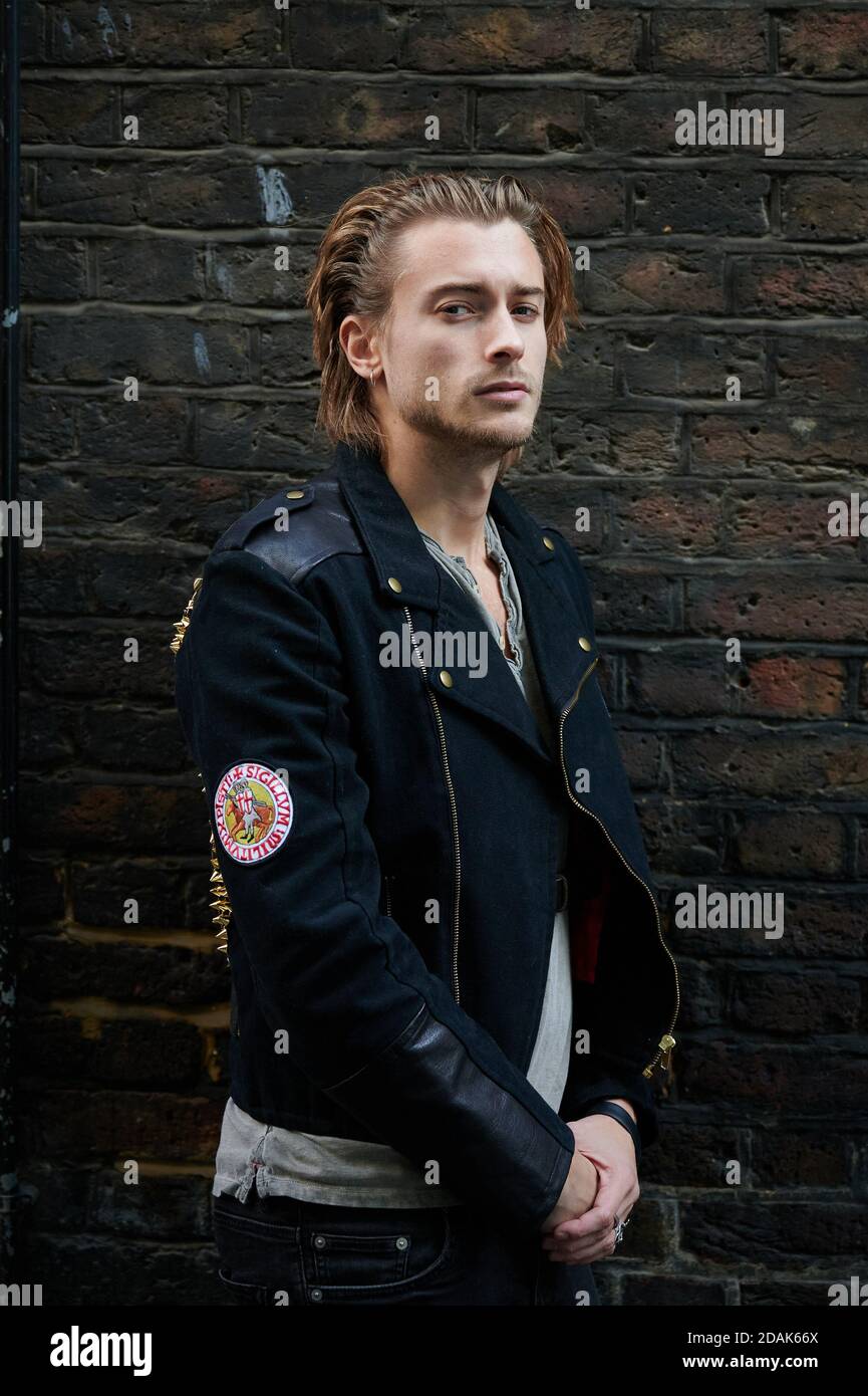 Vikings Actor Elijah Rowen seen shooting for Ikon Apparel in Londons ...