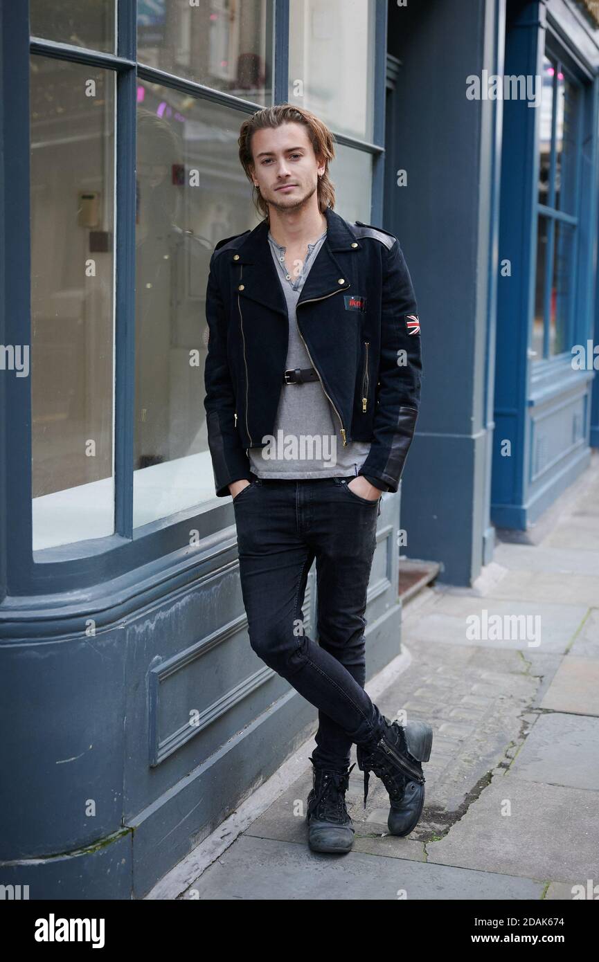 Vikings Actor Elijah Rowen seen shooting for Ikon Apparel in Londons ...