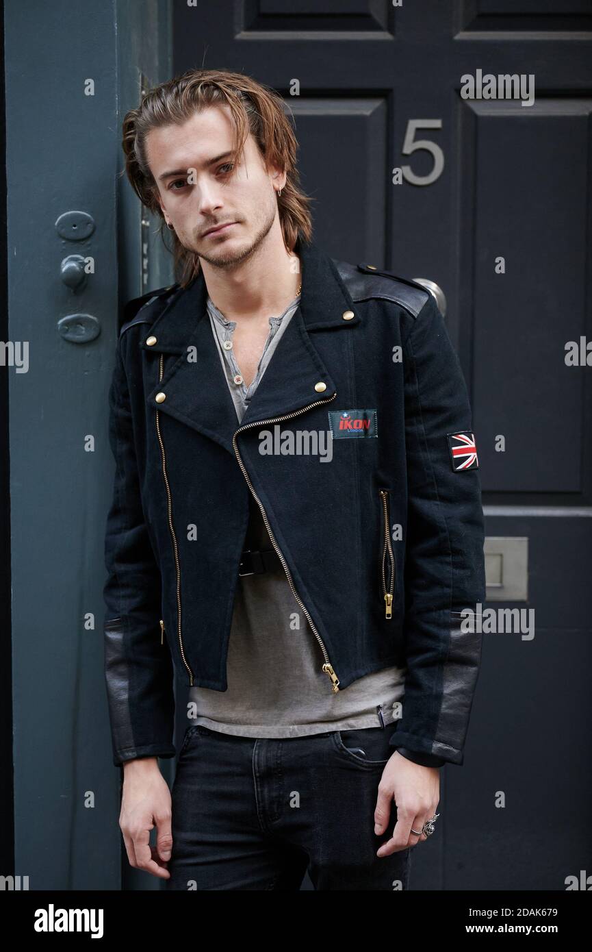 Vikings Actor Elijah Rowen seen shooting for Ikon Apparel in Londons ...