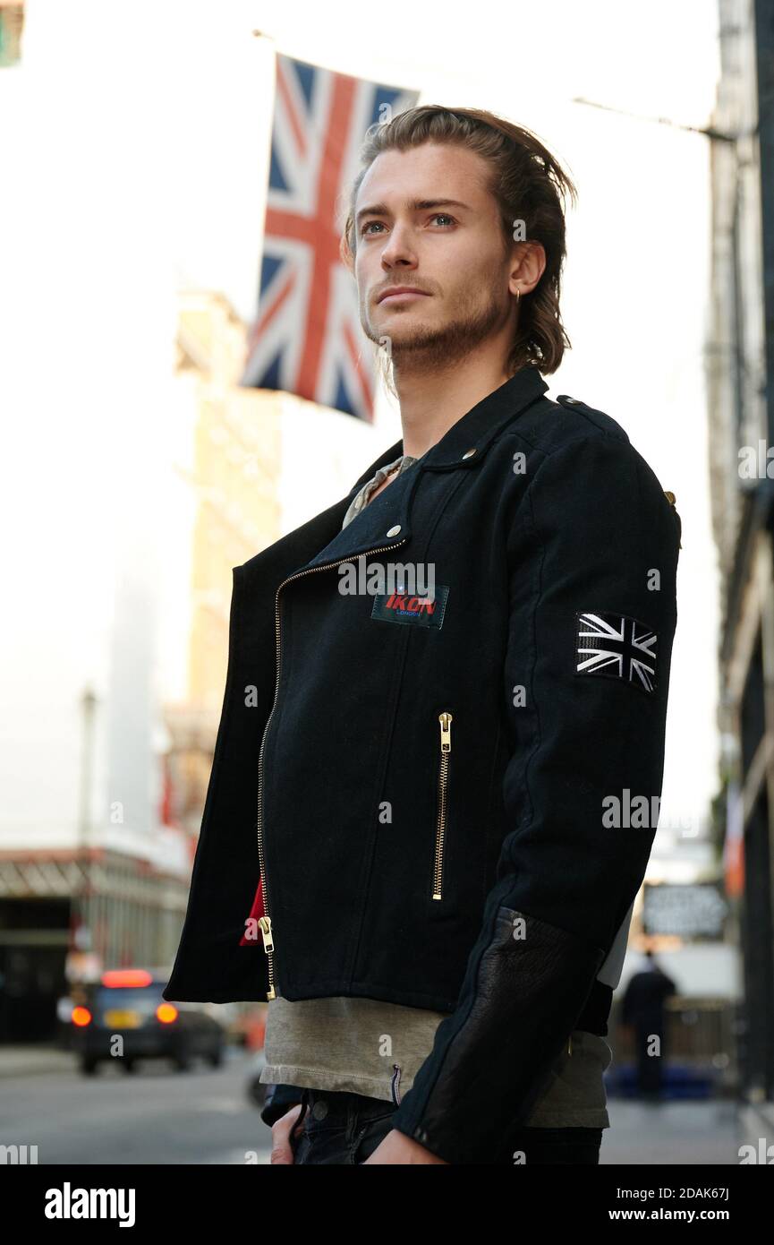 Vikings Actor Elijah Rowen seen shooting for Ikon Apparel in Londons ...