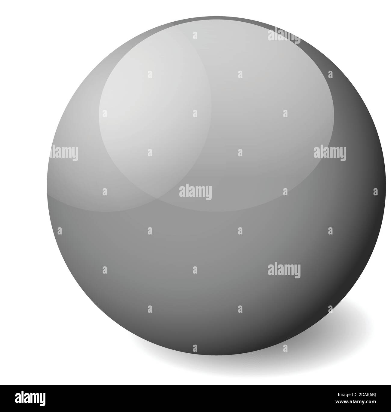 Grey glossy sphere, ball or orb. 3D vector object with dropped shadow ...
