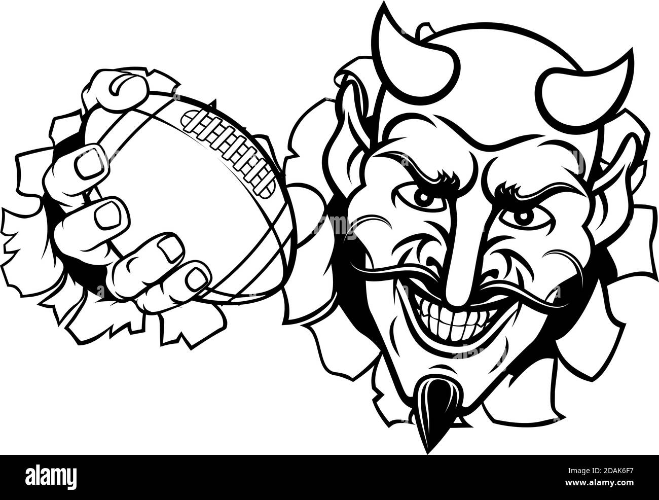 Devil American Football Sports Mascot Cartoon Stock Vector Image & Art ...