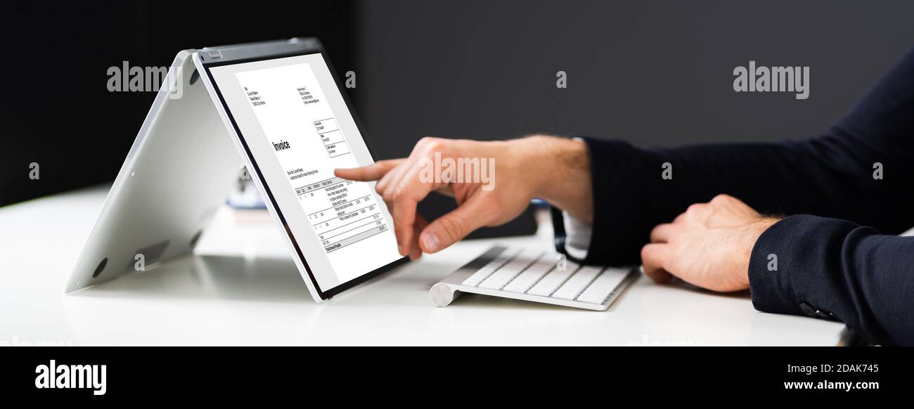 Online E Invoice Statement And Digital Electronic Bill Stock Photo - Alamy