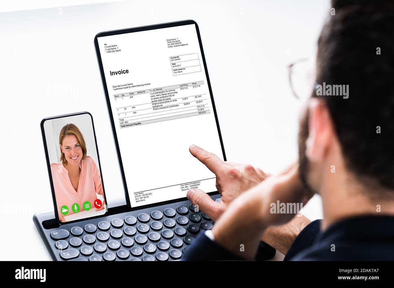 Online Video Conference Business Meeting With Accountant Advisor Stock ...
