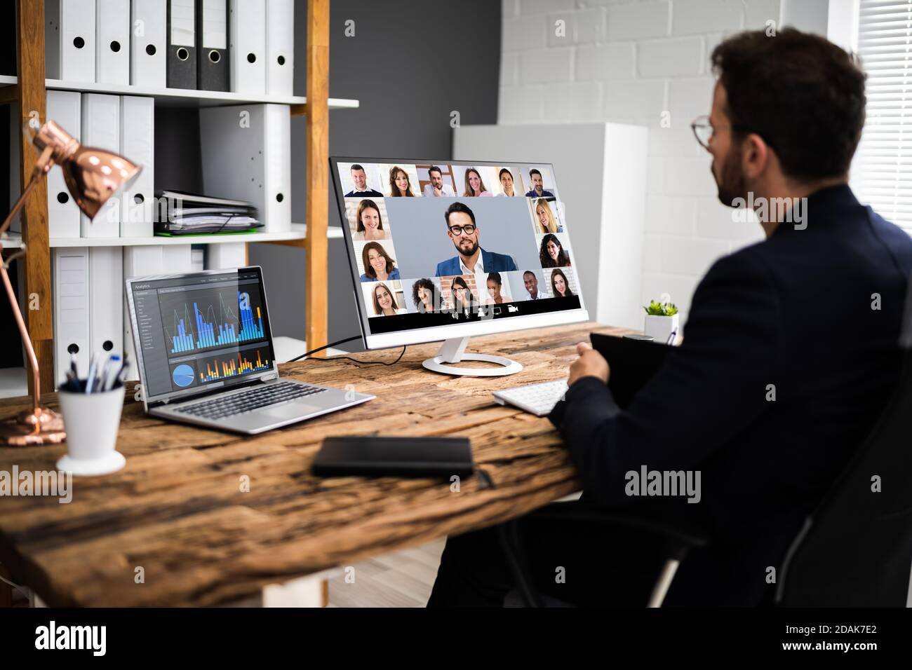 Online Video Conference Interview Meeting. Conferencing Webinar Stock ...